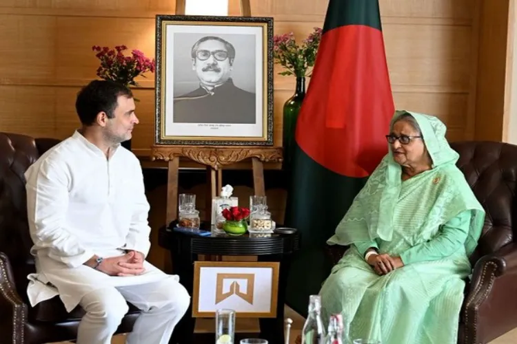 Congress MP Rahul Gandhi meets Bangladesh PM Sheikh Hasina