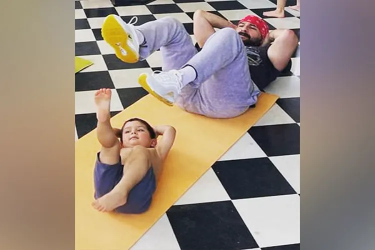 Saif Ali Khan's yoga session is loaded with son Jeh's cuteness