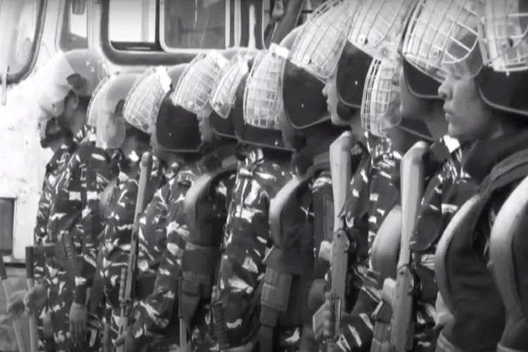 Haryana: Paramilitary forces conduct flag march in Nuh amid curfew