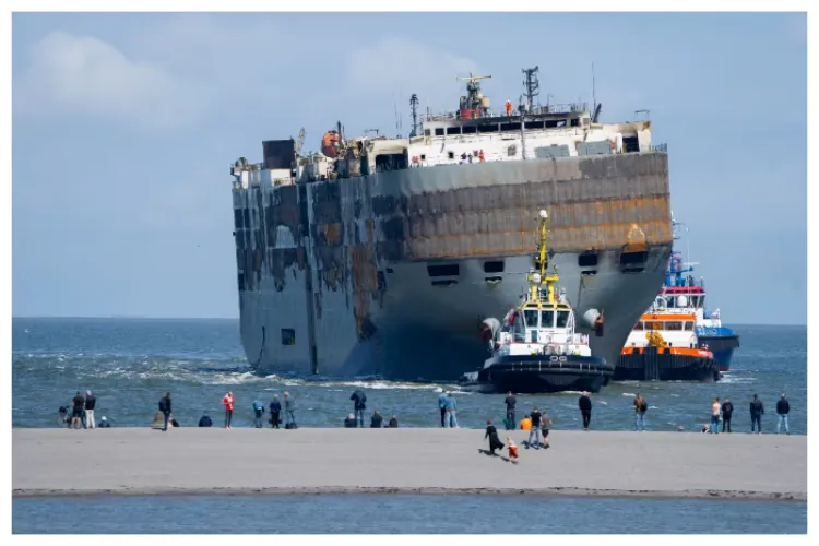 20 Indian sailors return from ship that caught fire off Dutch coast