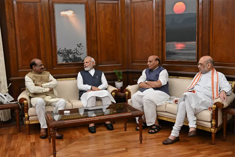 PM Modi meets Speaker Birla, Rajnath after Lok Sabha adjourned sine die