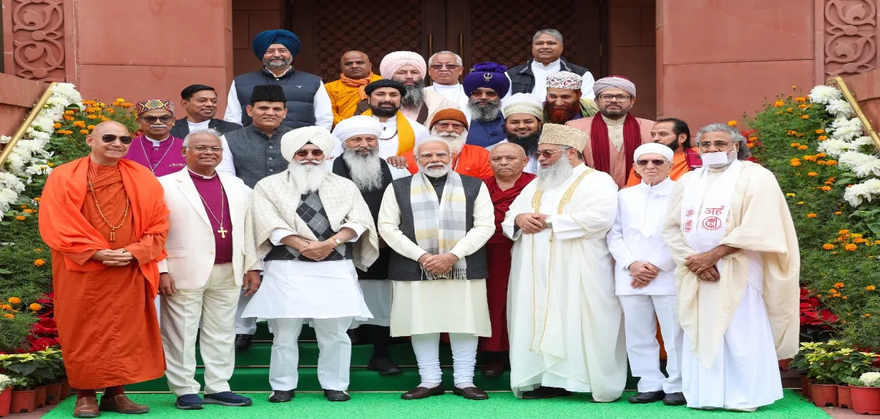 Religious leaders meet PM Modi in Parliament