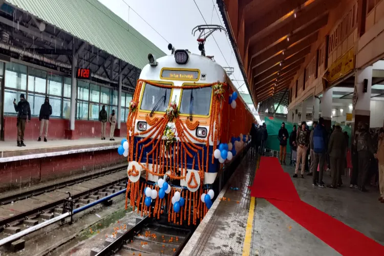 PM Modi flags off the first electric train in Kashmir