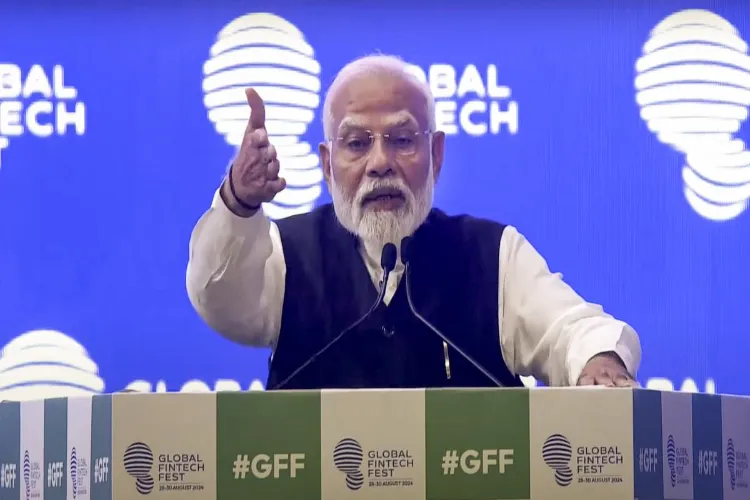 Prime Minister Narendra Modi visits Global Fintech pavilion in Mumbai