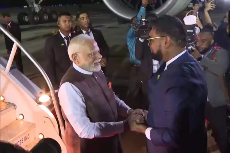 On his historic visit, PM Modi welcomed by Guyana Prez, cabinet