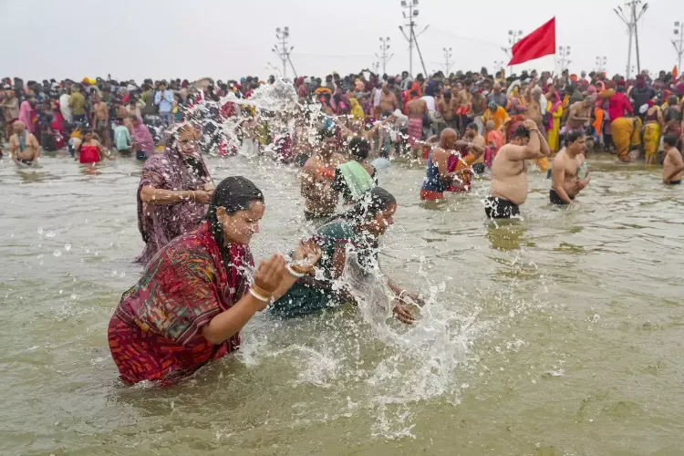 Over 57 million devotees take holy dip at Triveni Sangam on Mauni Amavasya