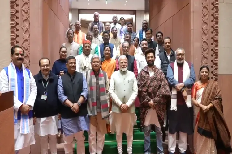 NDA MPs from Bihar felicitate PM Modi for Budget announcements for State